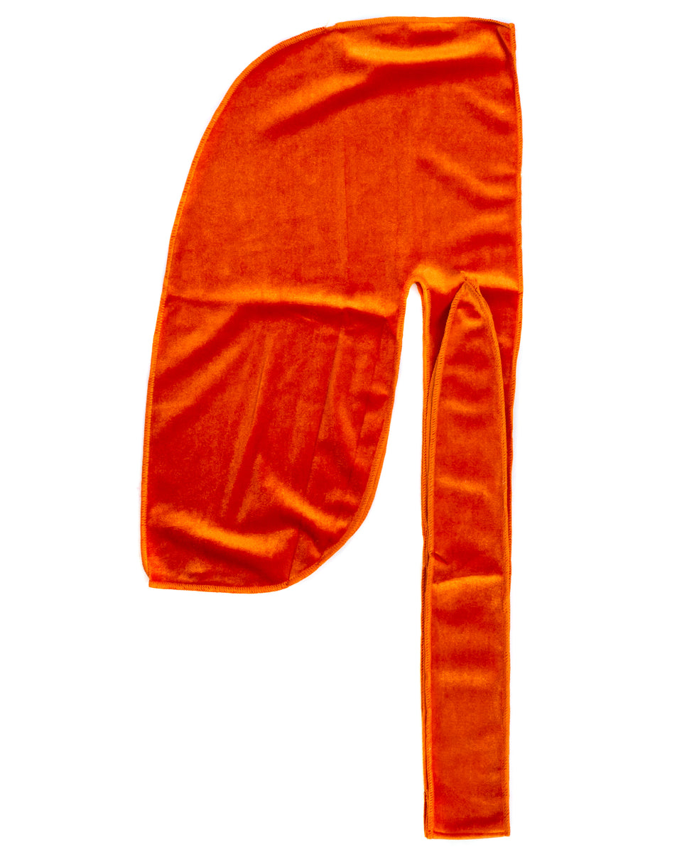 Orange Velvet Du Rag Durag Premium Wave Cap Doorags Durags Velour