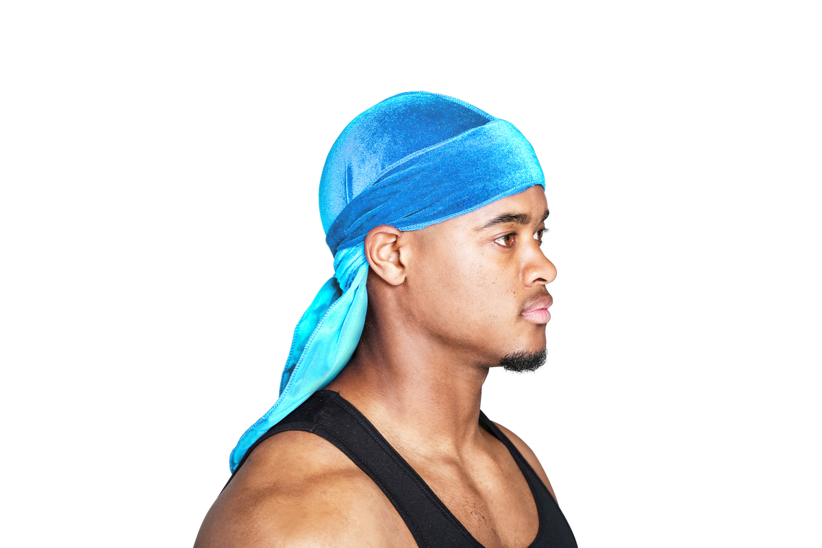 Aqua Velvet Du Rag Silk Durag Premium Wave Cap Doorags Durags Velour