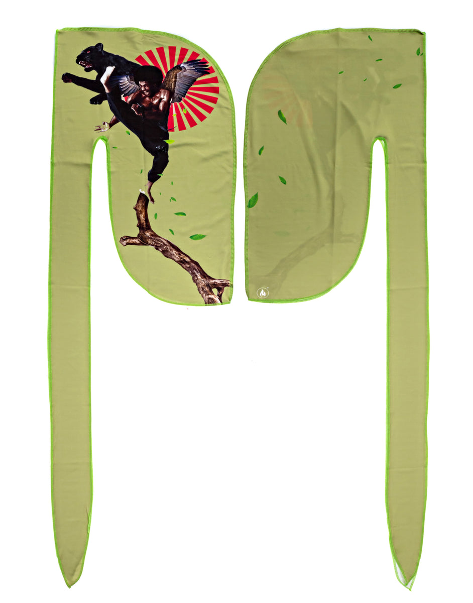 Green Soul Print Du Rag Premium Durag Wave Cap Doorags Durags Wavers